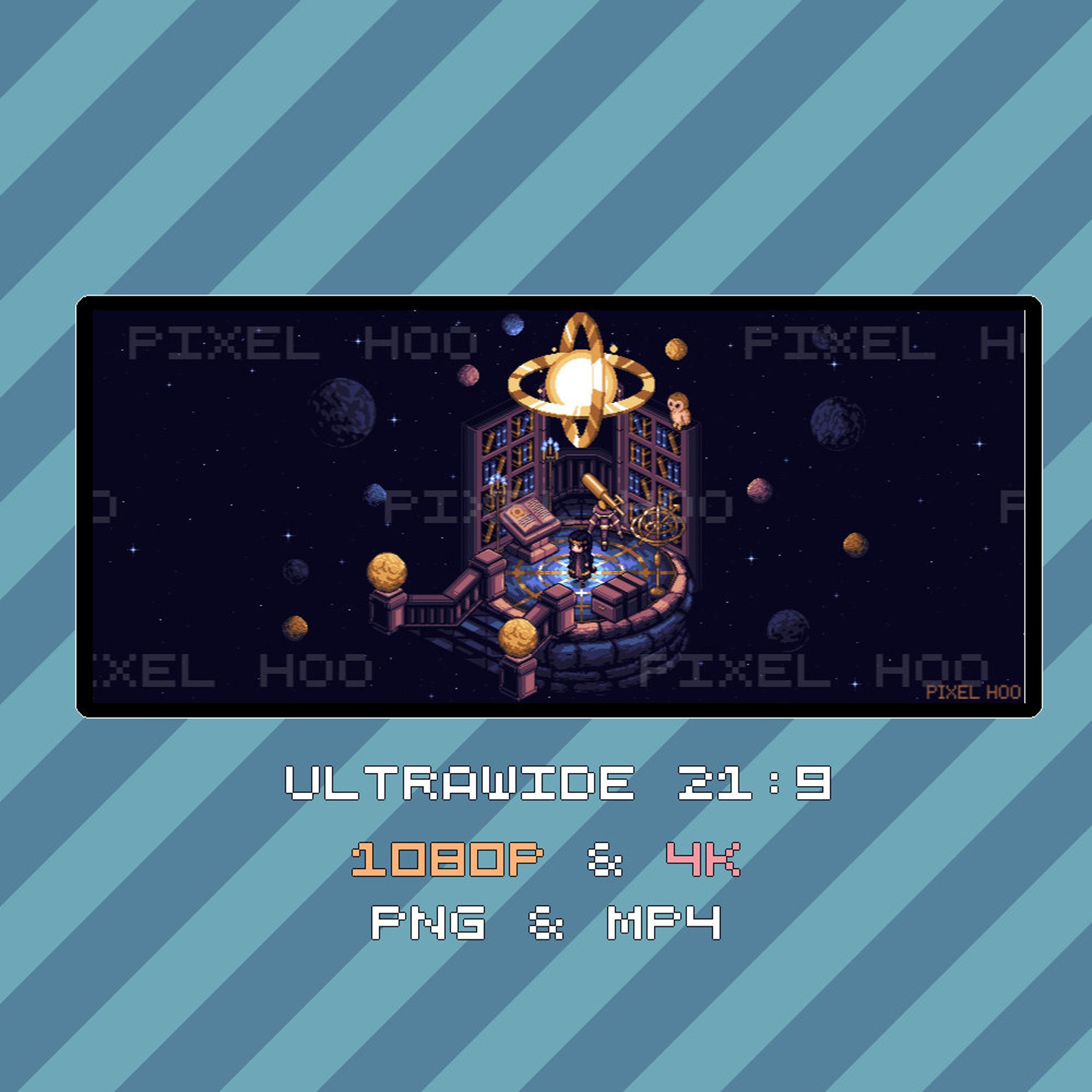 Animated Pixel Art Astronomy Tower Wallpaper | 4K & 1080p for Desktop ...