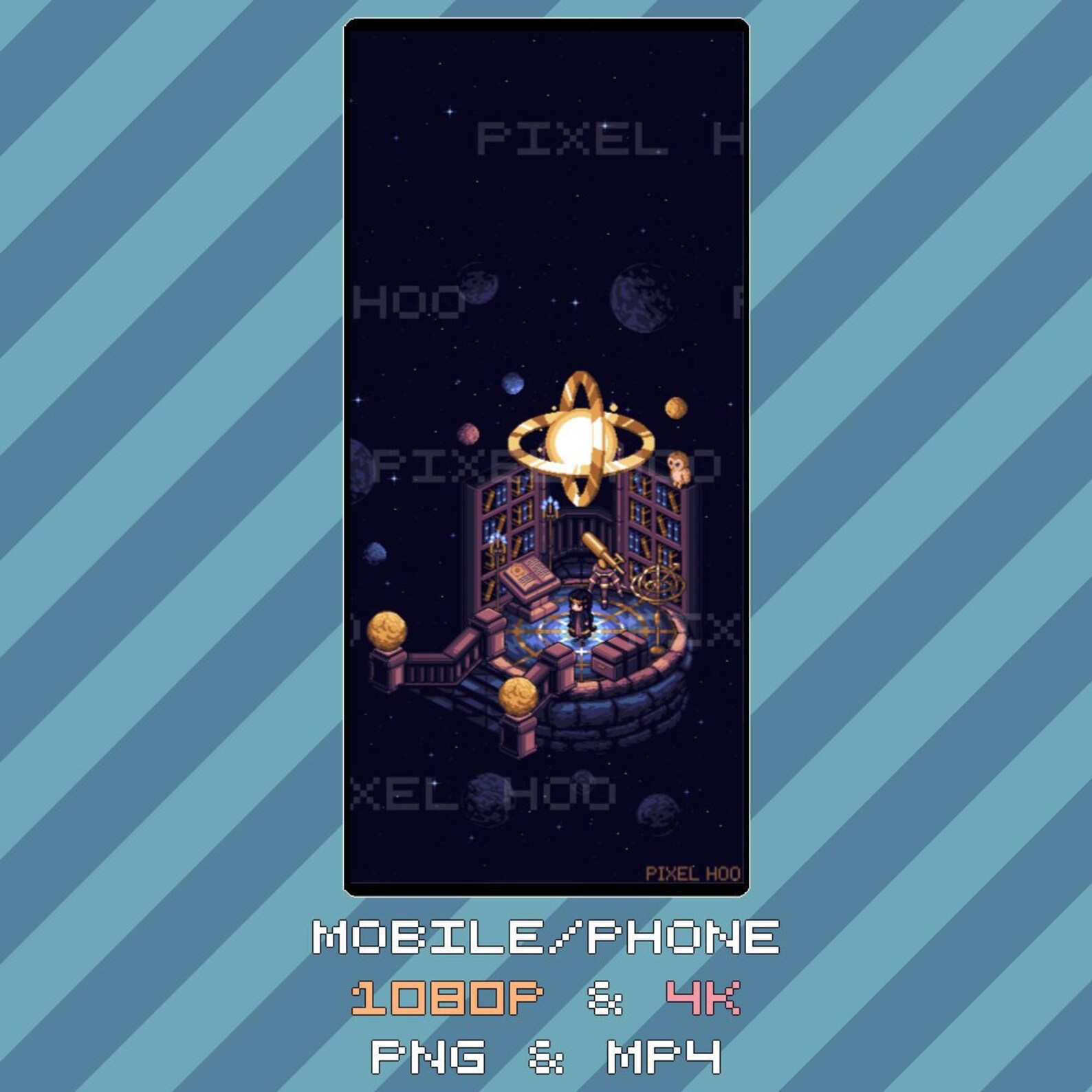 Animated Pixel Art Astronomy Tower Wallpaper | 4K & 1080p for Desktop ...