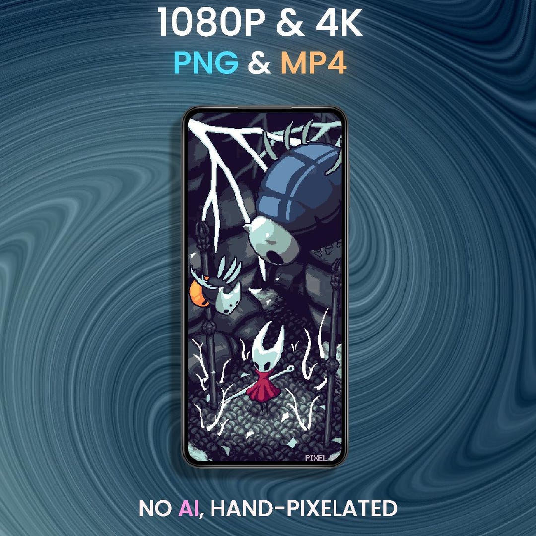 Kingdoms Edge Animated Pixel Art Hornet Wallpaper – Hollow Knight | 4K ...