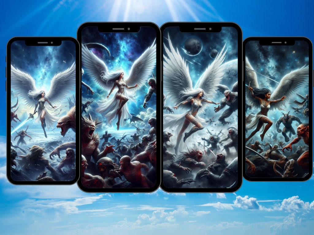 Angel Archangels Warriors Background Wallpaper, Spiritual Angels ...