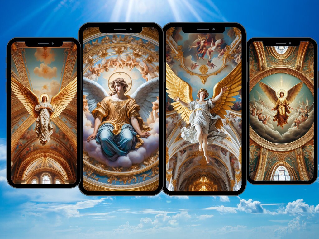 Angels at Church Background Wallpaper, Spiritual Angels Fantasy Artwork ...