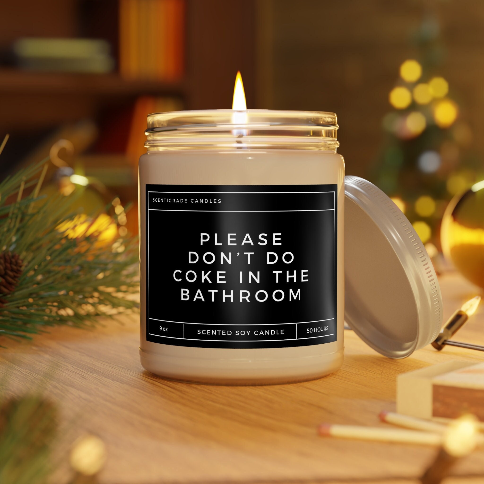Please Don't Do Coke in the Bathroom | Funny Candle | Gift Candle ...
