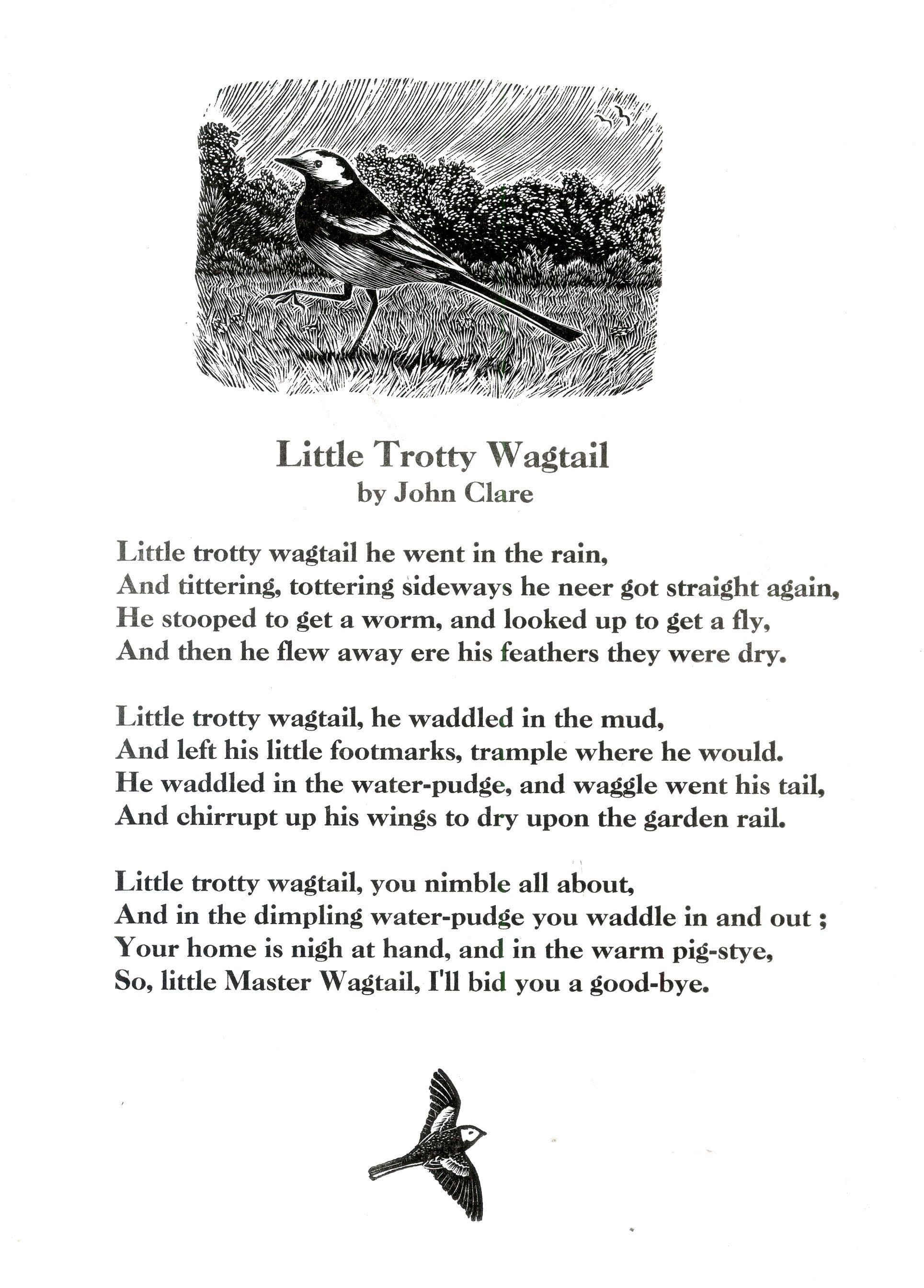 Little Trotty Wagtail by John Clare With Two Wood Engravings. - Etsy UK