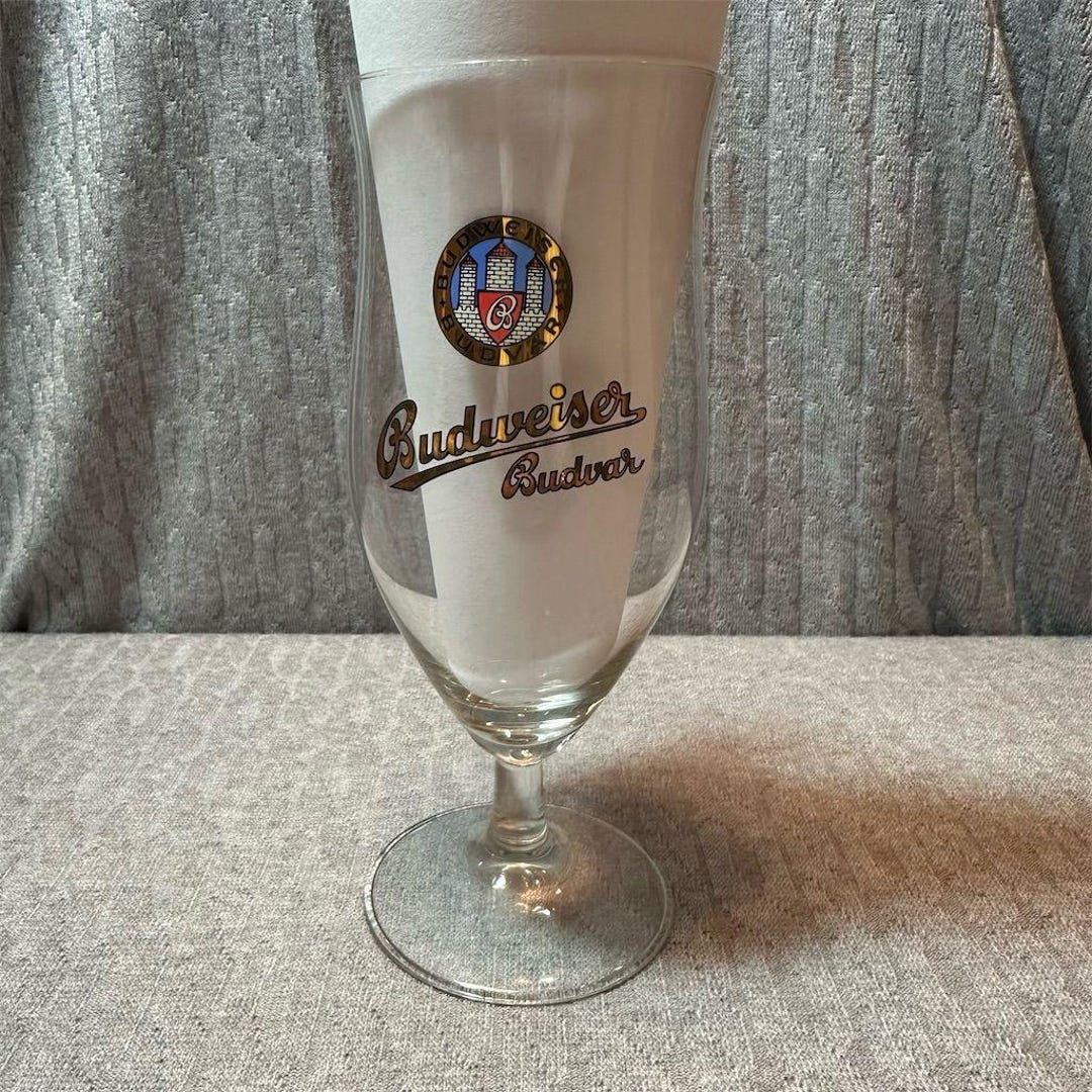 Vintage Budweiser Budvar Czech Beer Glass 0.4L Stemmed Gold Accents - Etsy