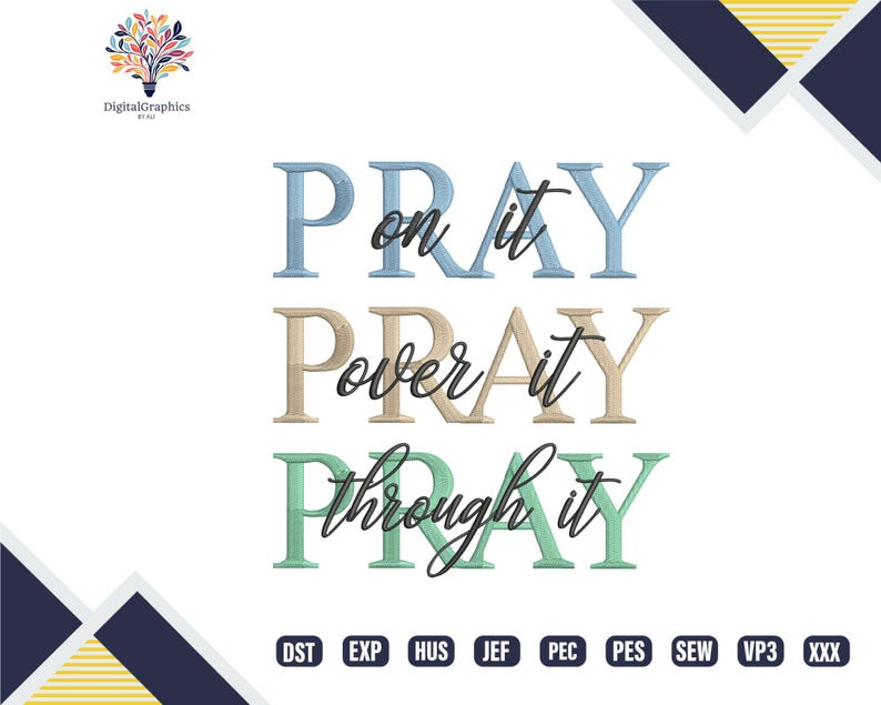 Pray Machine Embroidery, Christian Prayer Stitch File, Religious Bible ...