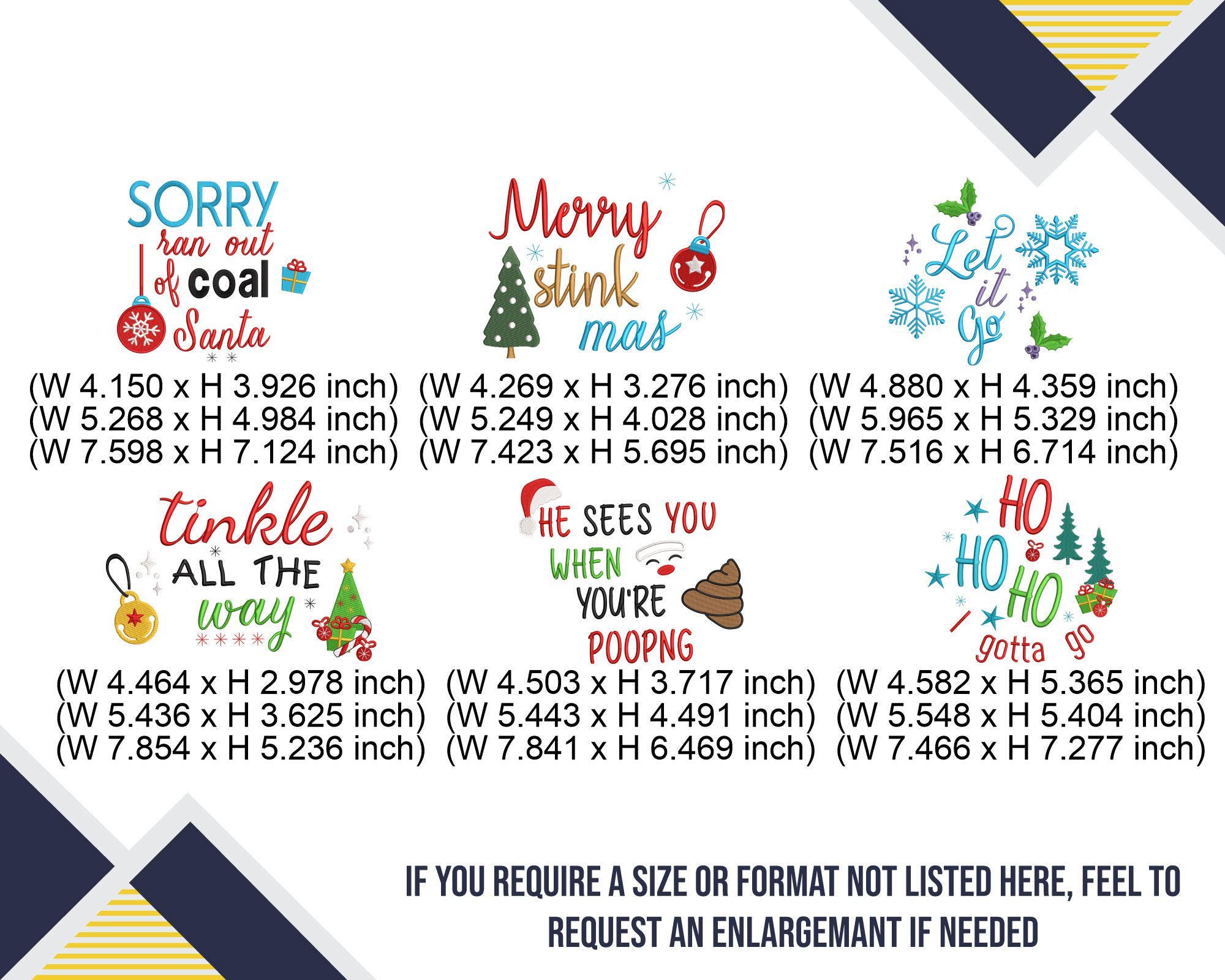 Embroidery Designs for Toilet Paper, Christmas Embroidery Files, Funny ...
