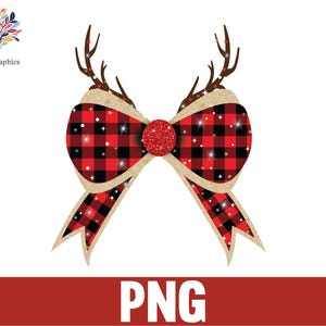 Reindeer Bow PNG, Christmas Coquette Bow Png, Coquette Christmas Png ...