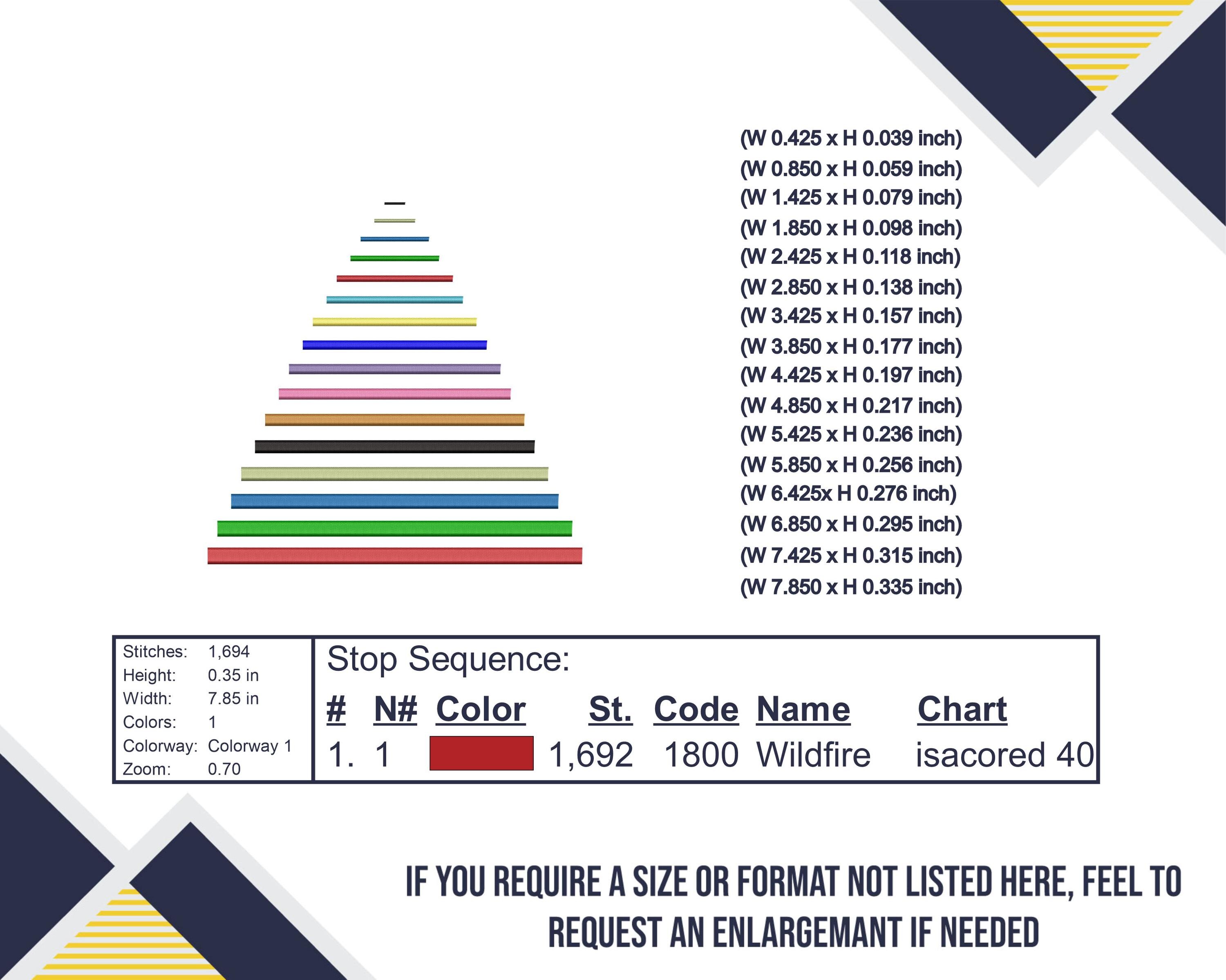 Single Line Embroidery Pattern, Satin Stitch Line Machine Embroidery ...