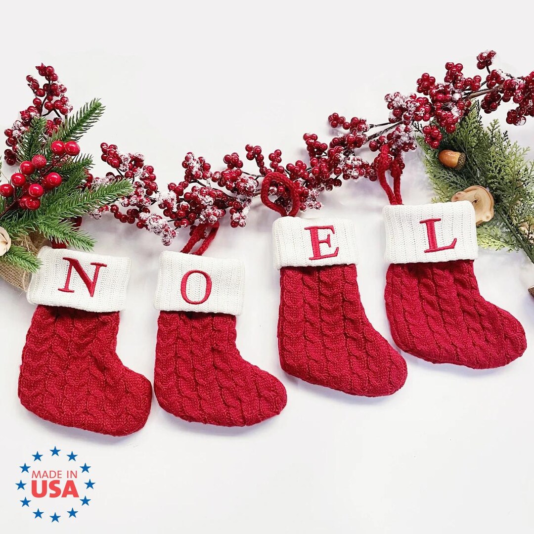 Personalized Initial Stockings, Family Christmas Stockings, Embroidered ...