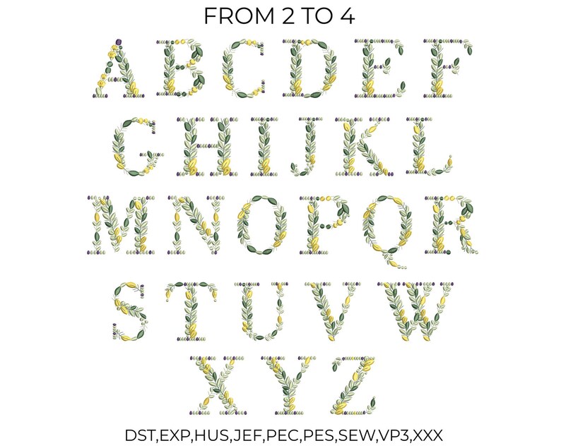 Embroidered Small Letters Designs, Machine Embroidery Alphabet, Leaves ...
