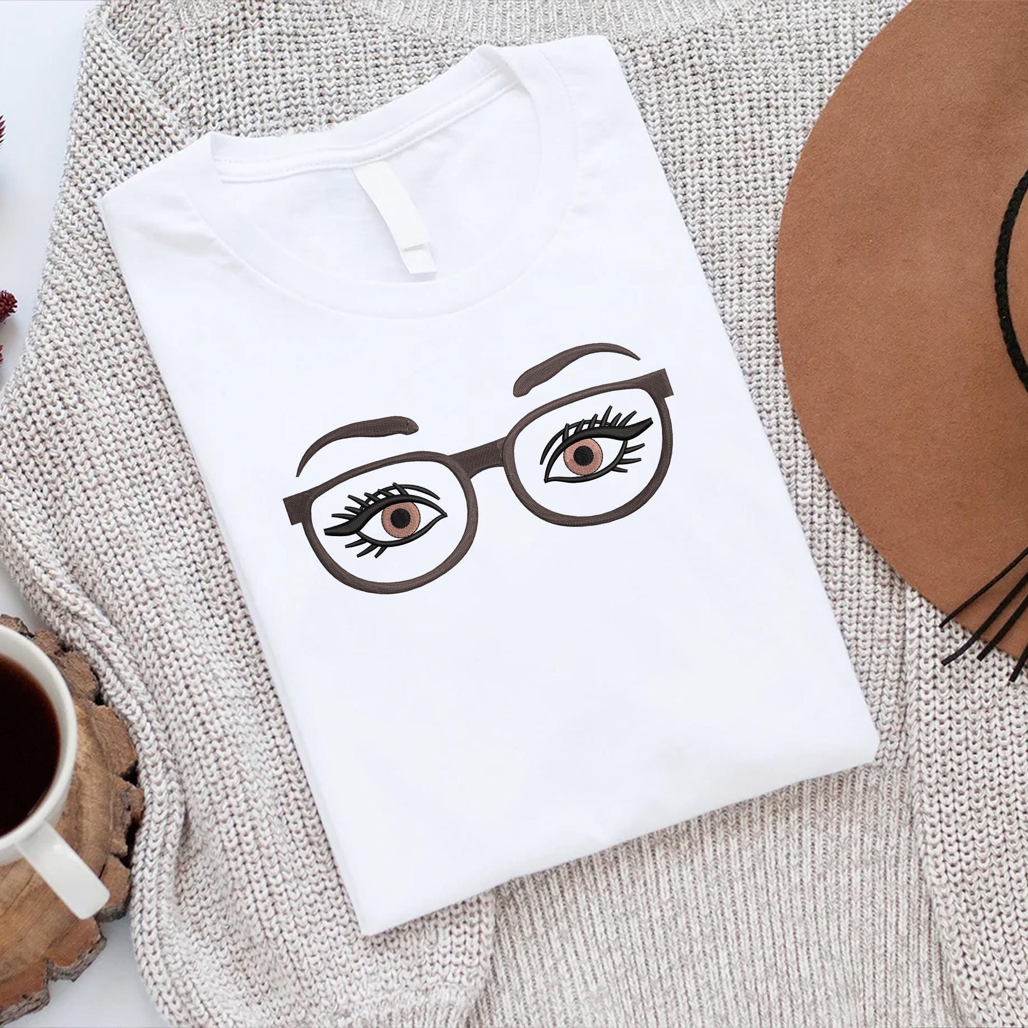 Beautiful Eyes Embroidery Pattern, Eyeglasses Machine Embroidery Design ...