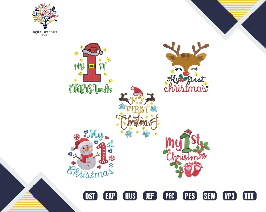 Baby’s First Christmas Embroidery Bundle, Machine Embroidery Designs ...