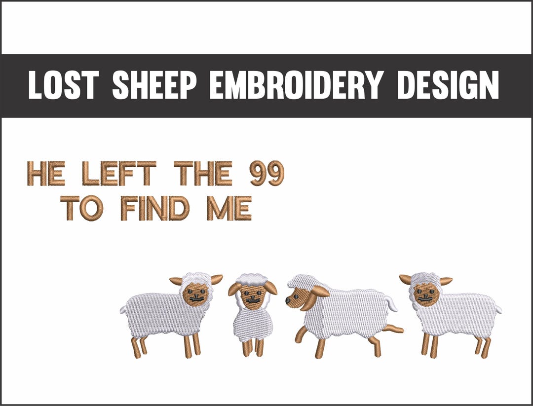 Lost Sheep Embroidery Design, Farm Animals Machine Embroidery, Baby ...