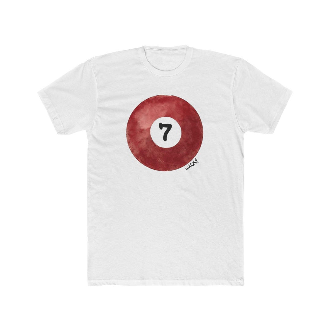 7 Ball Cherry Colour T-shirt | Lucky 7 White Shirt | Magic Ball Tee ...