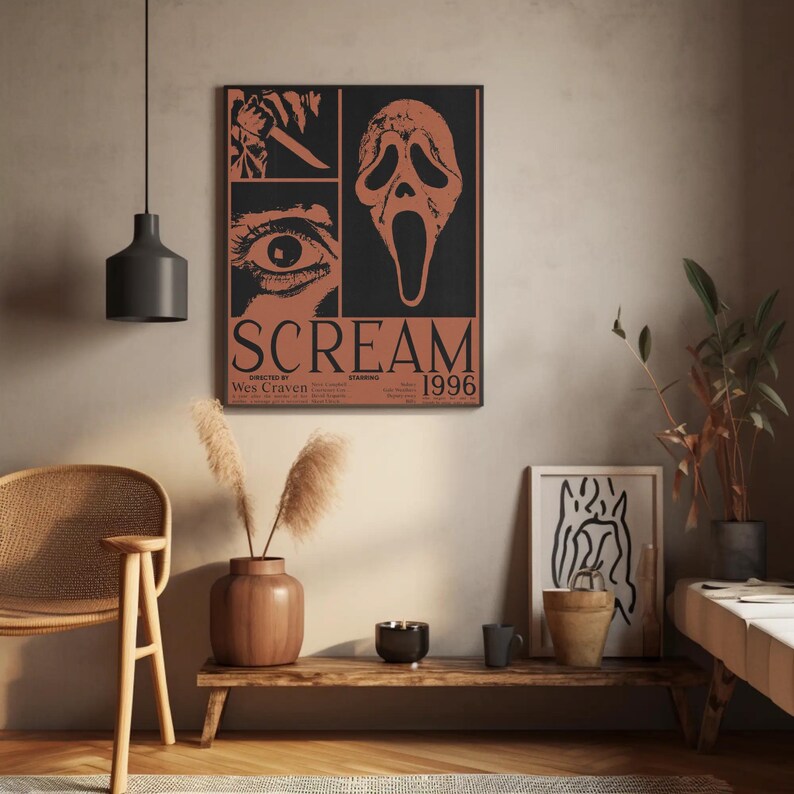 Scream 90s Poster | Scream Ghost Face Poster | Scream Movie Poster ...