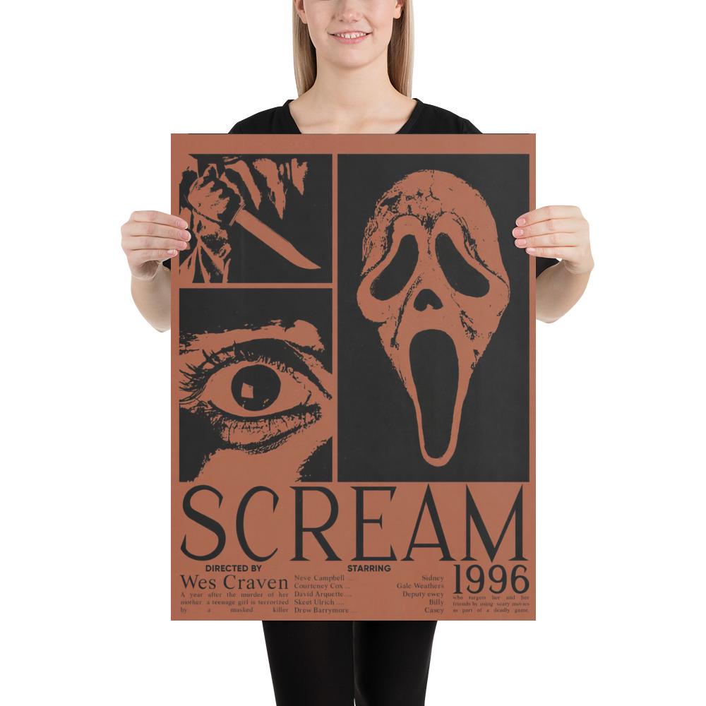 Scream 90s Poster | Scream Ghost Face Poster | Scream Movie Poster ...