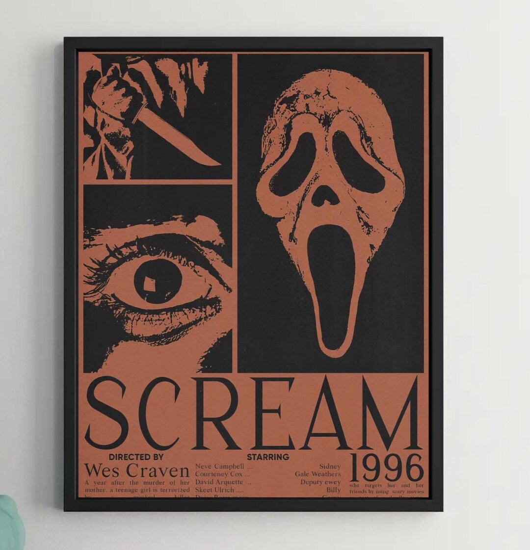 Scream 90s Poster | Scream Ghost Face Poster | Scream Movie Poster ...