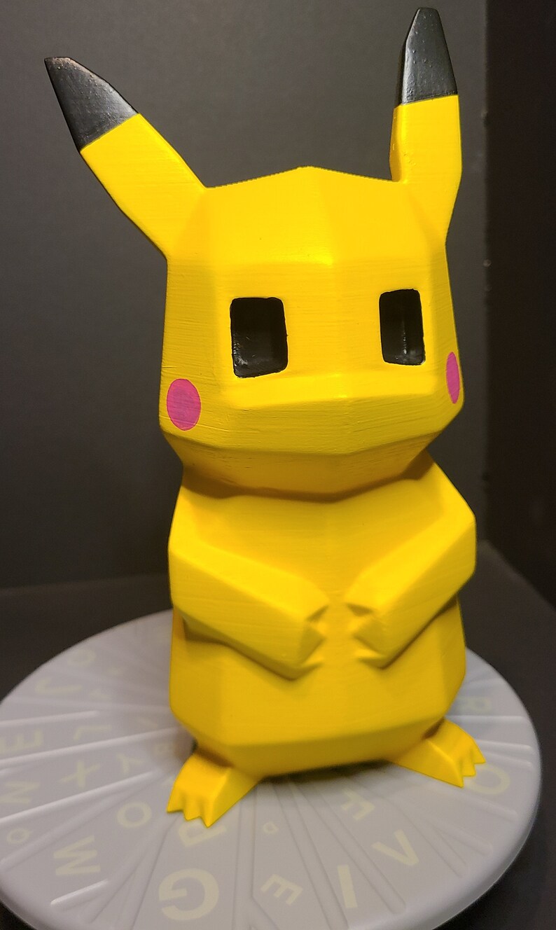 Low Poly Pikachu Hand Painted 3d Printed - Etsy