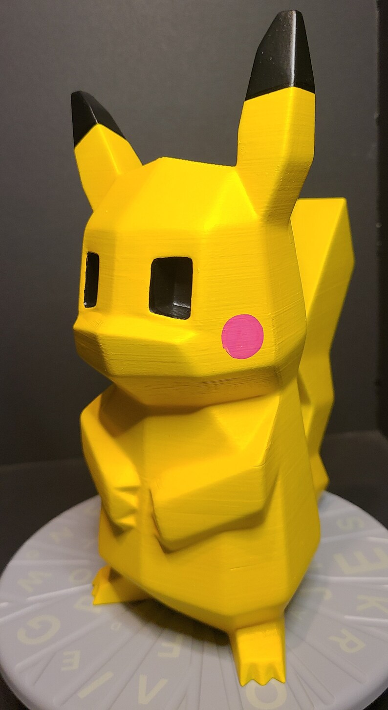 Low Poly Pikachu Hand Painted 3d Printed - Etsy
