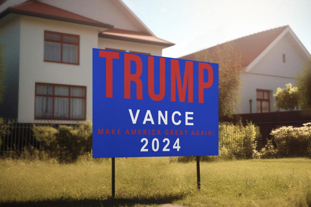 Trump Vance Yard Sign, Presidential Sign, 2024 Election Sign, Trump for ...