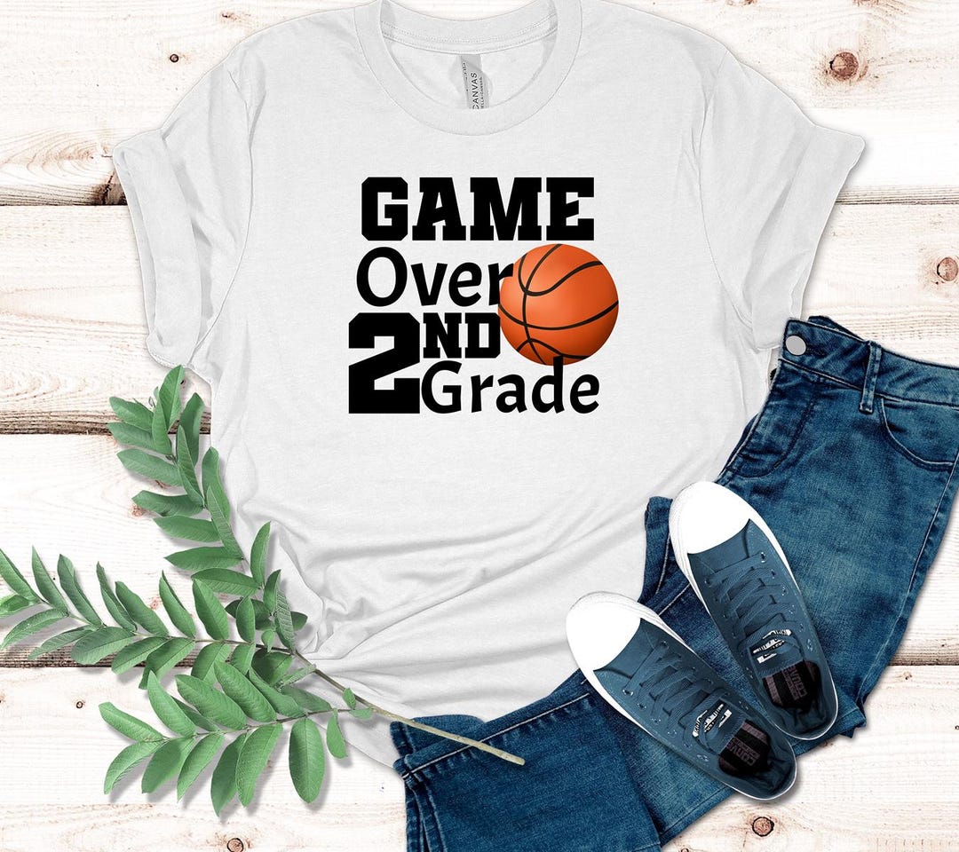 Game Over 2nd Grade Shirt, Basketball Boys School Shirt, Boys Last Day of School Shirt, Last Day ...