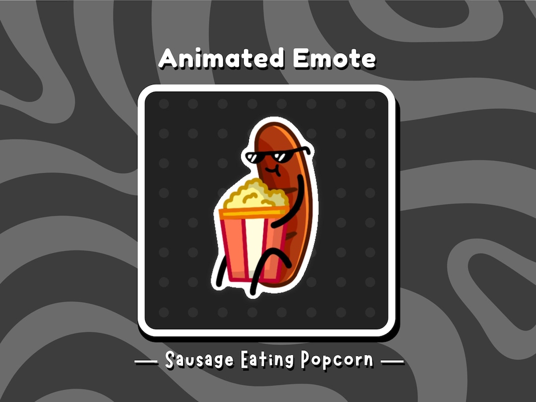 Animated Sausage Eating Popcorn Emote Funny Eating Sausage Emote ...