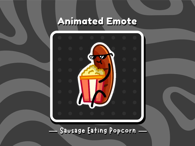 Animated Sausage Eating Popcorn Emote Funny Eating Sausage Emote ...