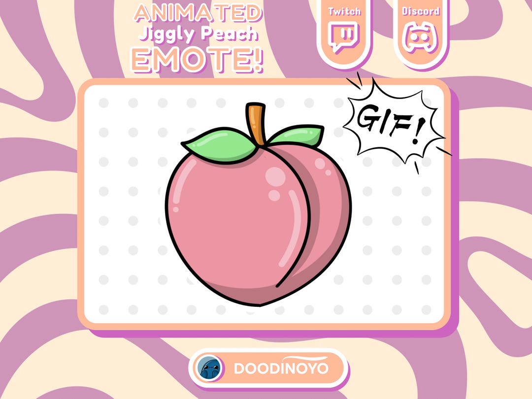 Animated Emote Jiggly Peach Twitch Emote Discord Emote Peach Animated ...
