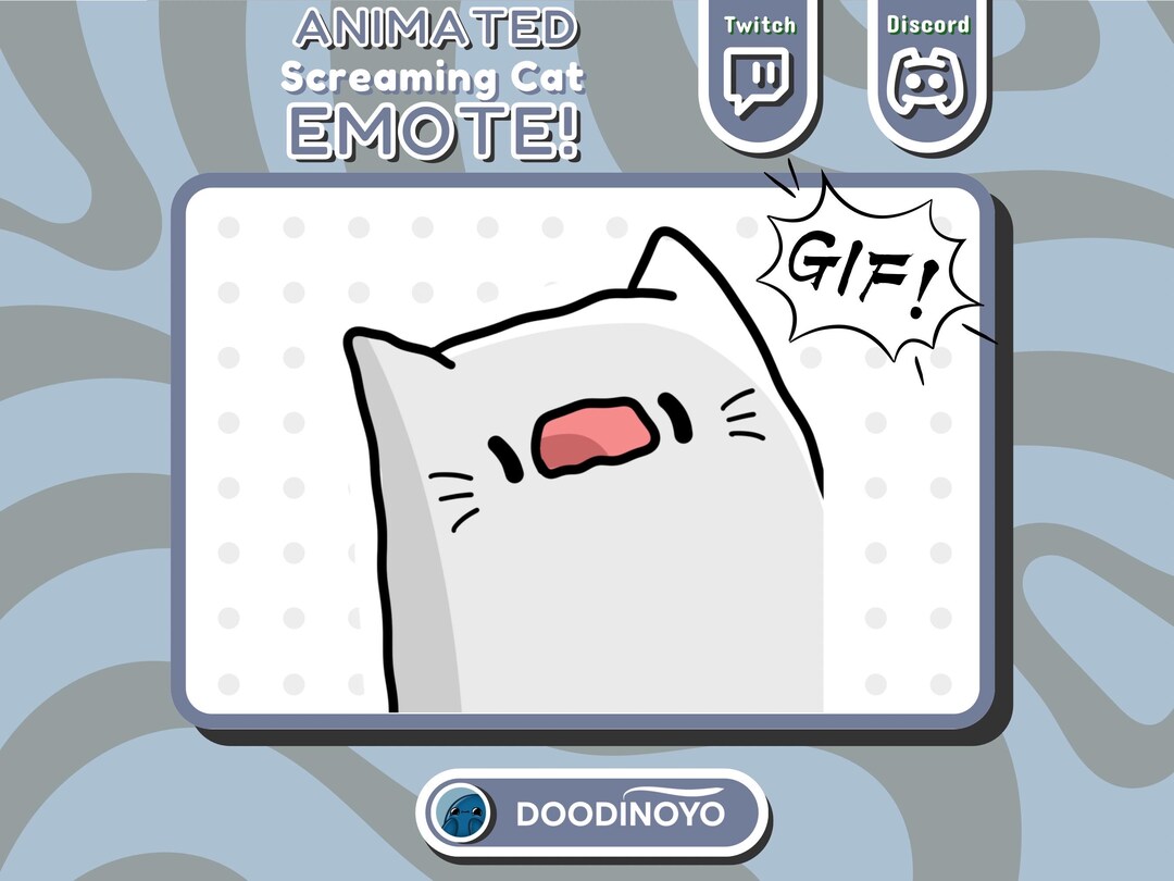 Animated Emote | Screaming Cat | Twitch Emote | Discord Emote | Peach ...