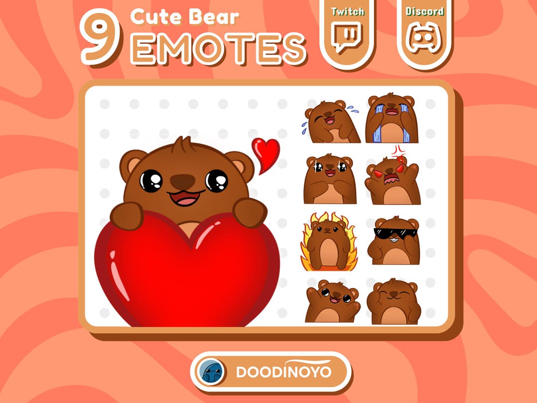 Brown Bear Emotes Twitch Emote Discord Emote Cute Brown Bear Emote Cute ...
