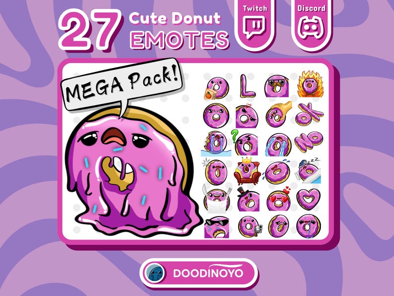 Donut Emotes Twitch Emote Discord Emote Cute Donut Emote Cute Donut ...