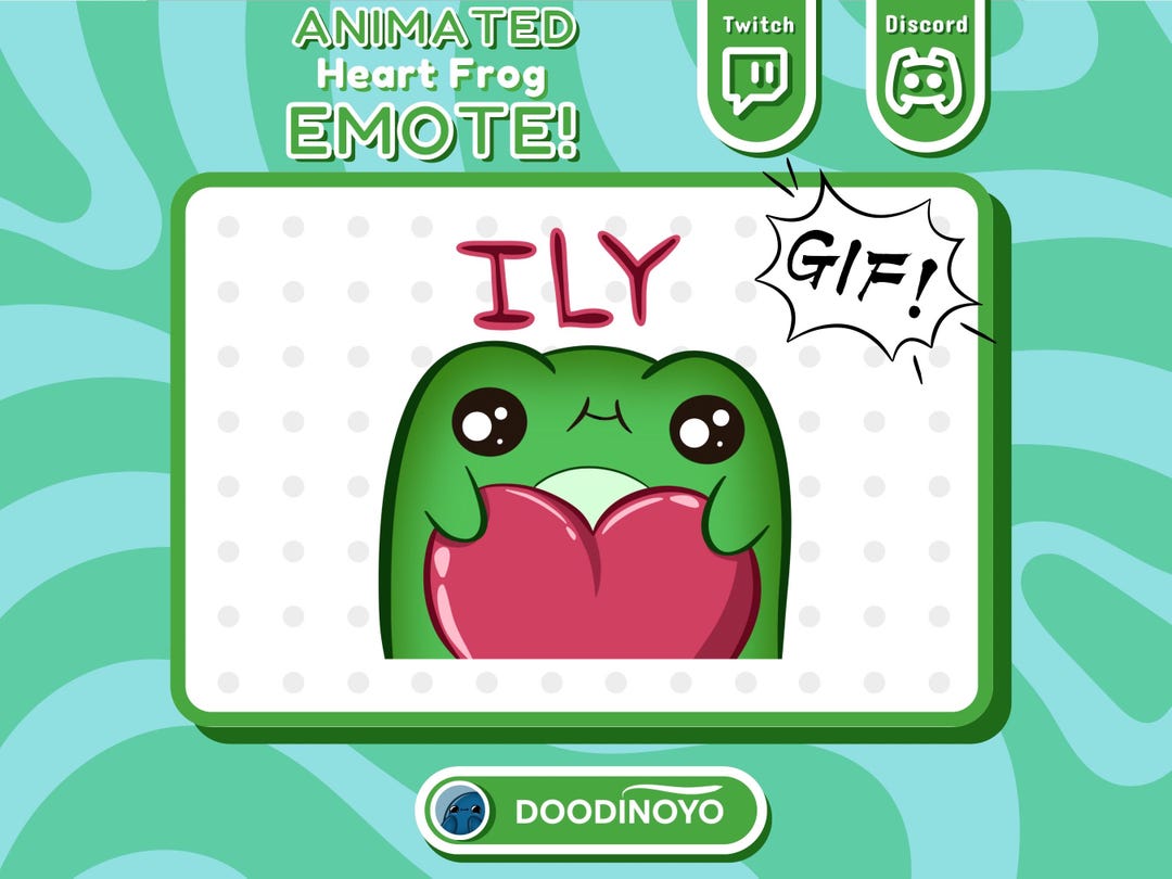 Cute Frog Heart Animated Emote/sticker discord/twitch Emote, Instagram ...