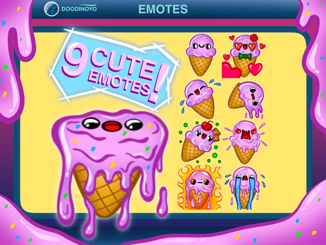 Cute Ice Cream Emote Pack discord/twitch Emote, Transparent PNG ...
