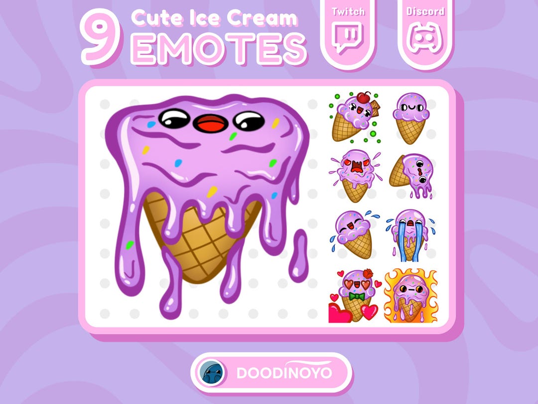 Ice Cream Emotes Twitch Emote Discord Emote Cute Ice Cream Emote Cute ...