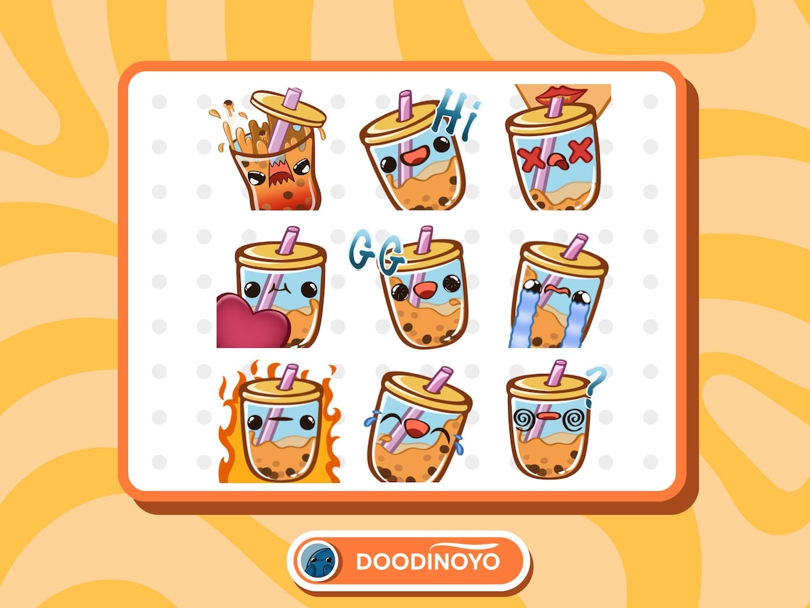 Boba Tea Emote Twitch Emote Discord Emote Bubble Tea Emote Cute Boba ...