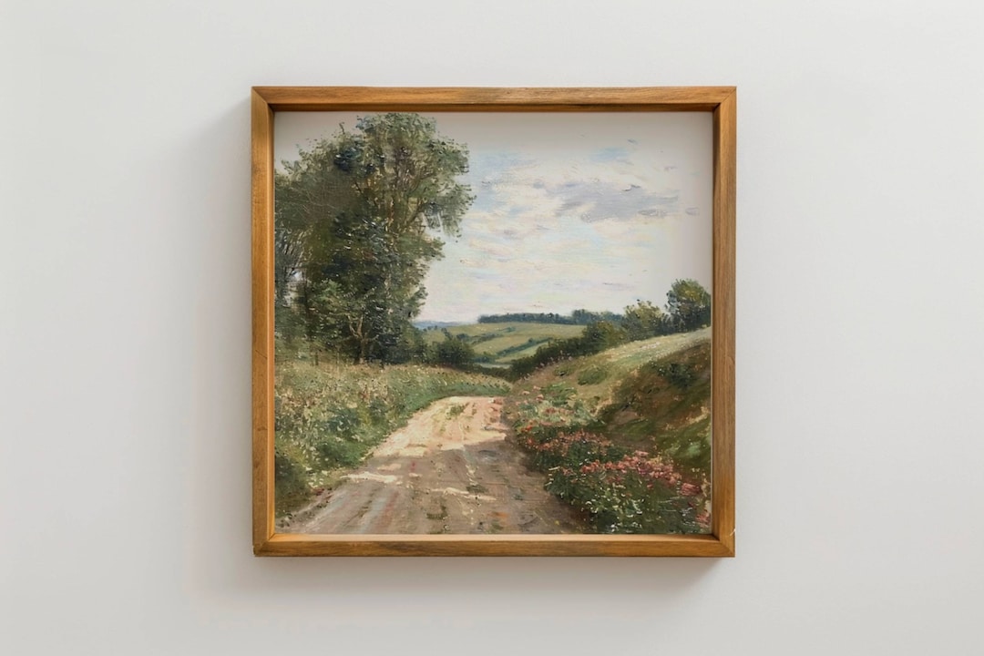 Country Road Art Instant Download | Vintage Summer Oil Painting ...