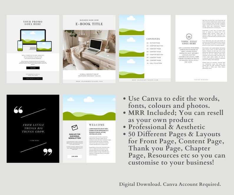 Ebook Template, Master Resell Rights, MRR, Ebook Template Canva, Done ...