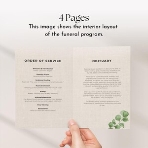 Funeral Program, Editable Canva Template, Celebration of Life ...