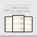 Printable Flash Cards Template, Editable PDF, Editable Flashcards ...