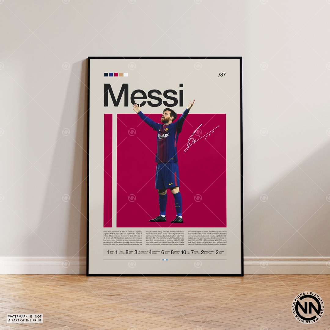 Lionel Messi Poster, Inter Miami Poster, Soccer Gifts, Sports Poster ...