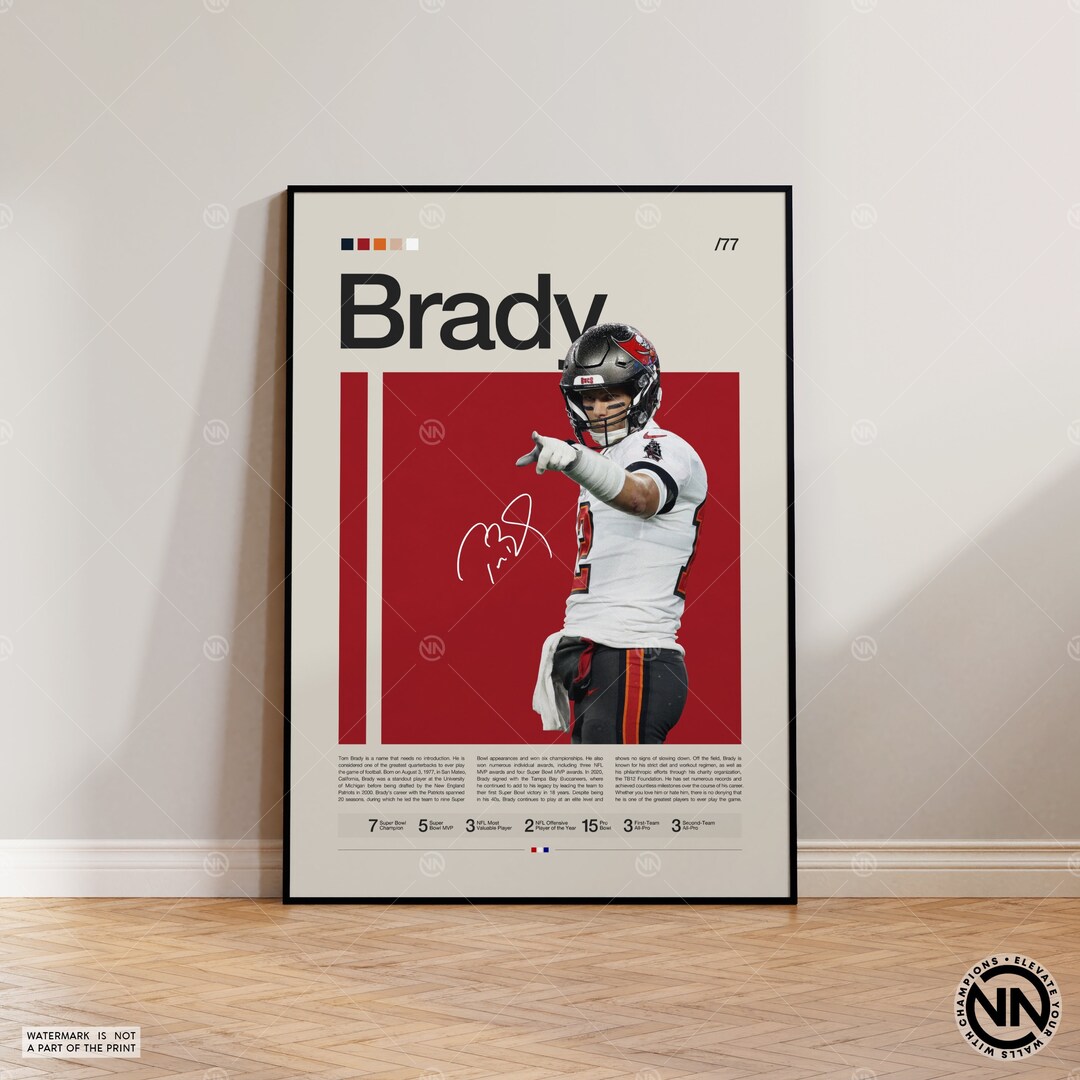 Tom Brady Poster, Tampa Bay Buccaneers Poster, NFL Poster, Sports ...
