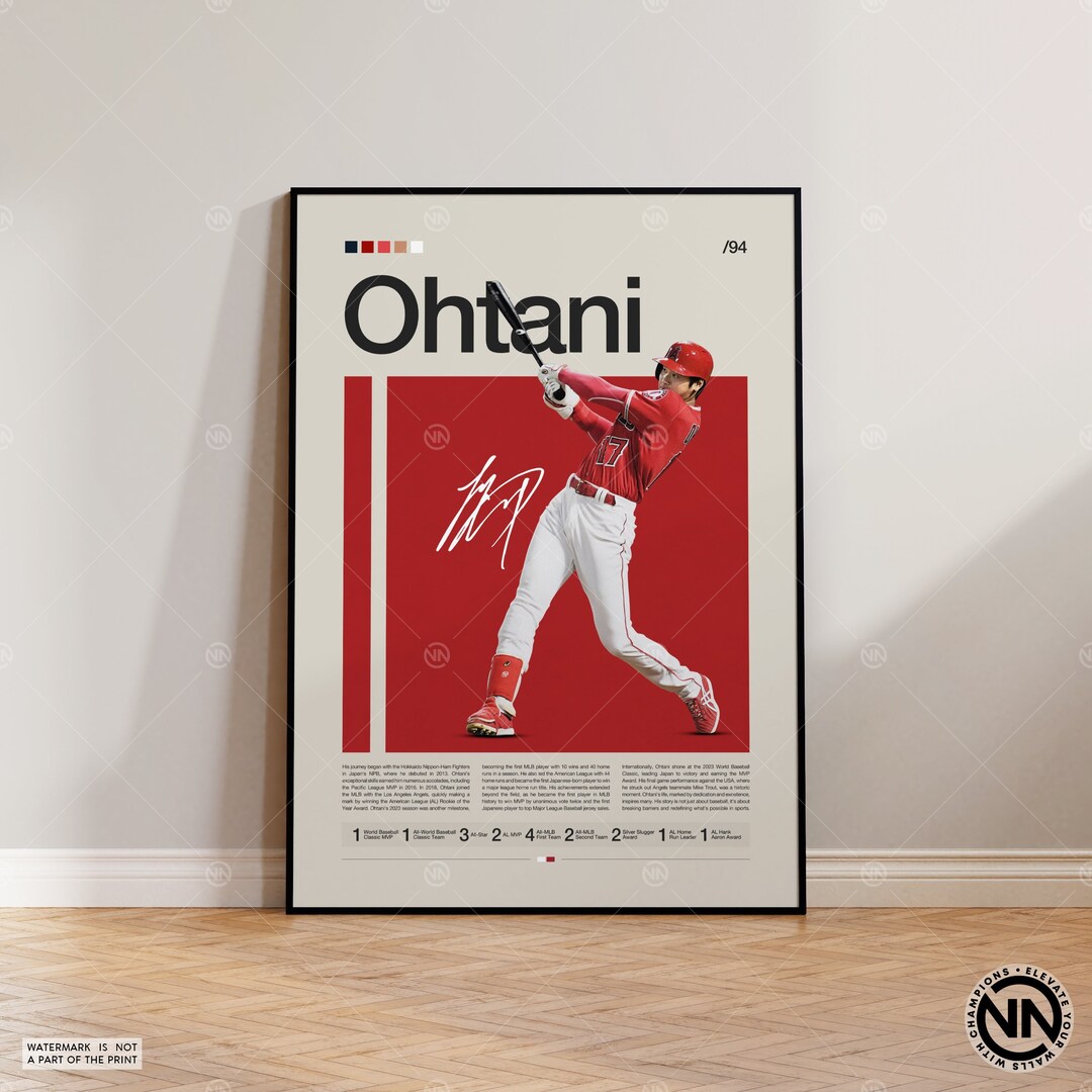 Shohei Ohtani Poster, Los Angeles Angels, Baseball Prints, Sports ...