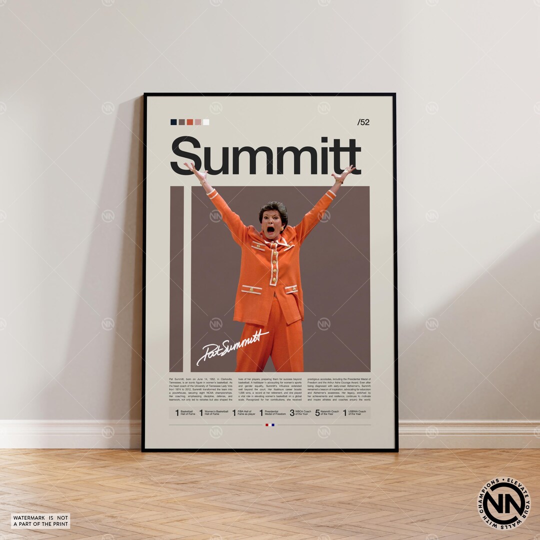 Pat Summitt Poster, Legendary Coach, Tennessee Lady Vols, Women's ...