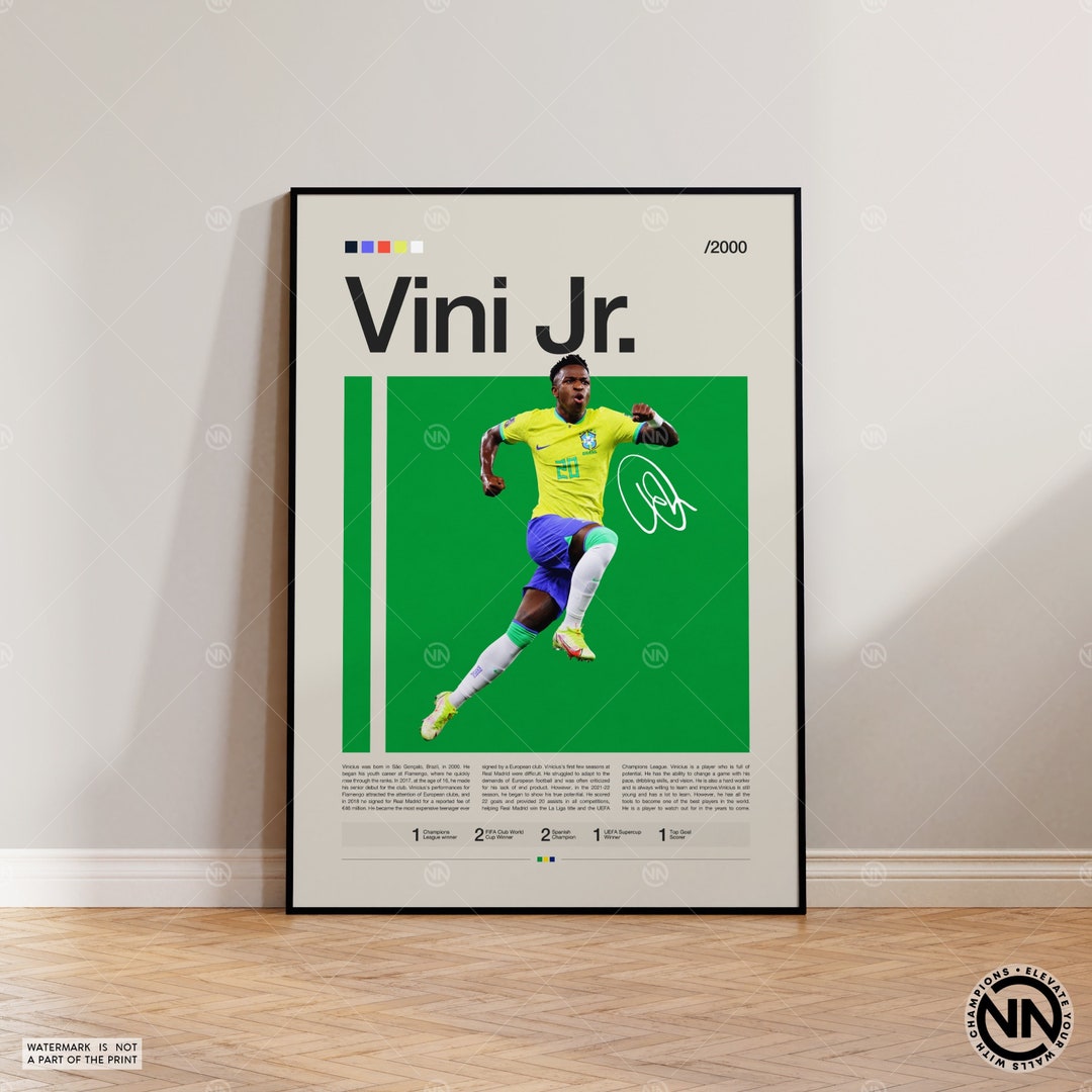 Vinicius Junior Poster, Real Madrid Poster, Soccer Gifts, Sports Poster ...