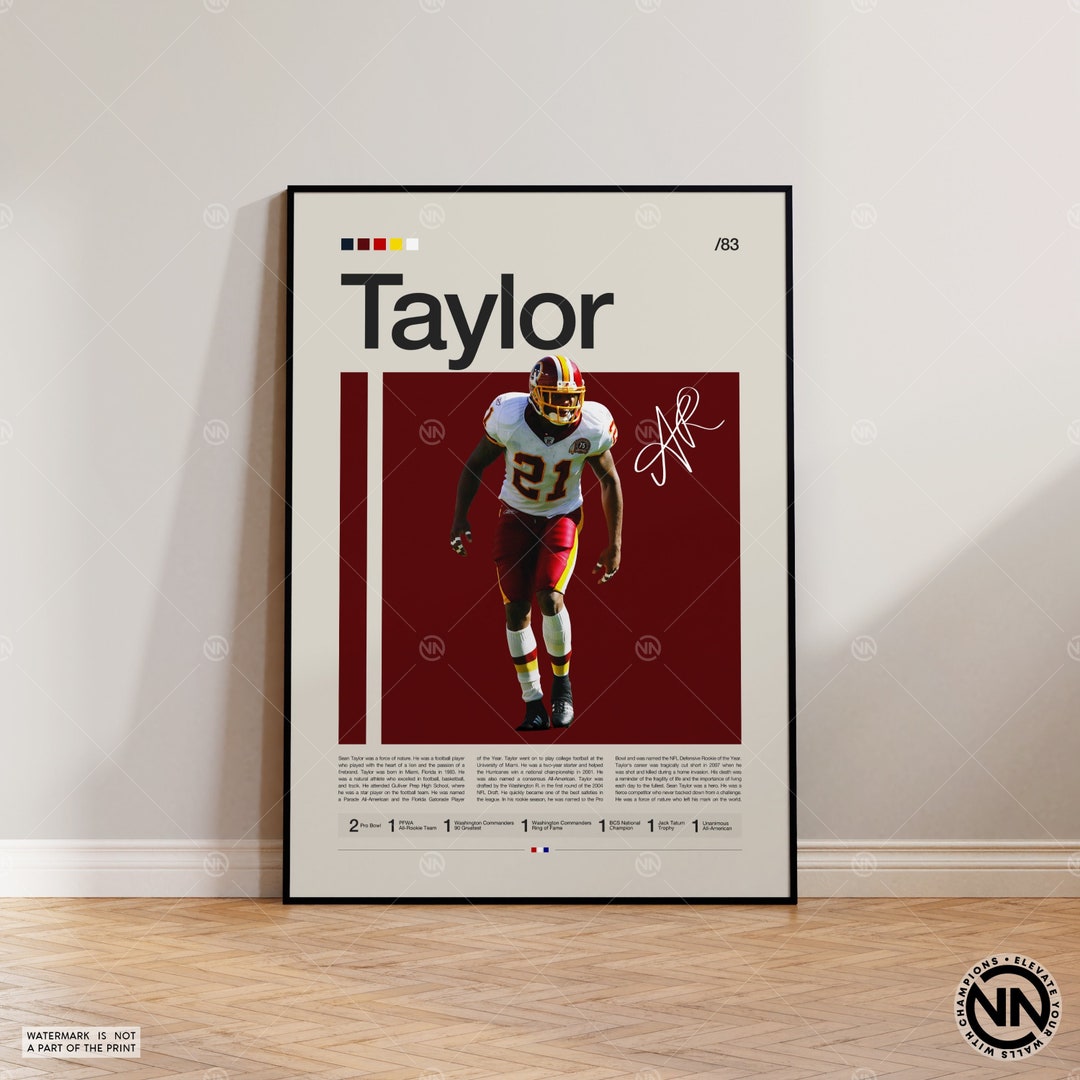 Sean Taylor Poster, Washington Football Poster, NFL Poster, Sports ...