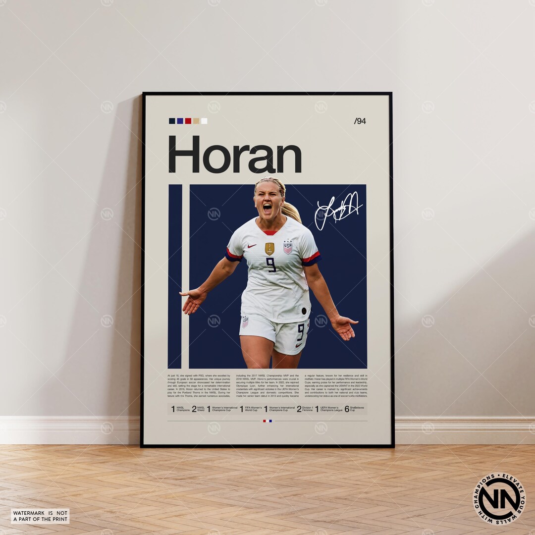 Lindsey Horan Poster, USWNT Poster, Lyon Poster, Sports Poster ...