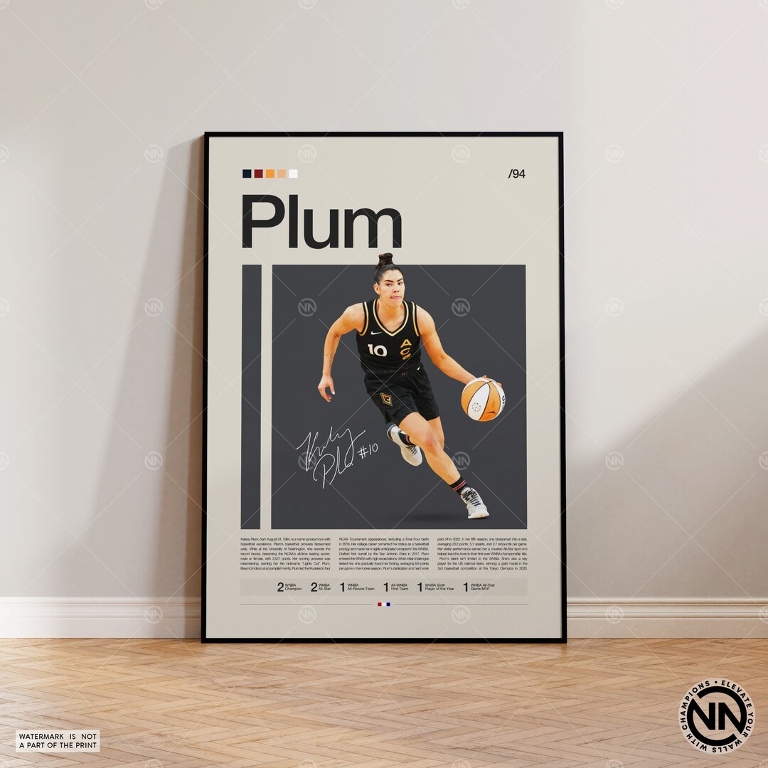 Kelsey Plum Poster, Las Vegas Aces, WNBA Poster, Sports Poster, Mid ...
