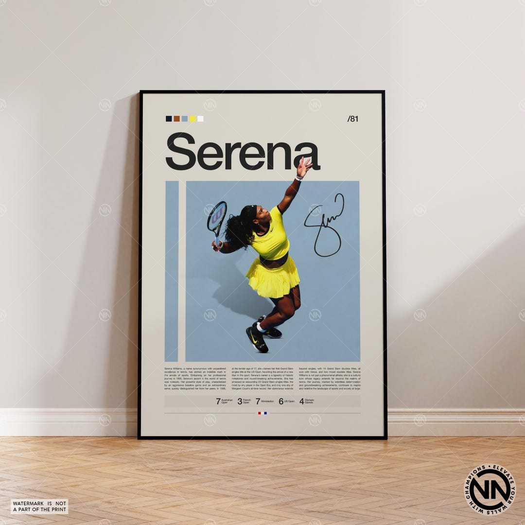 Serena Williams Poster, Tennis Poster, Motivational Poster, Sports ...
