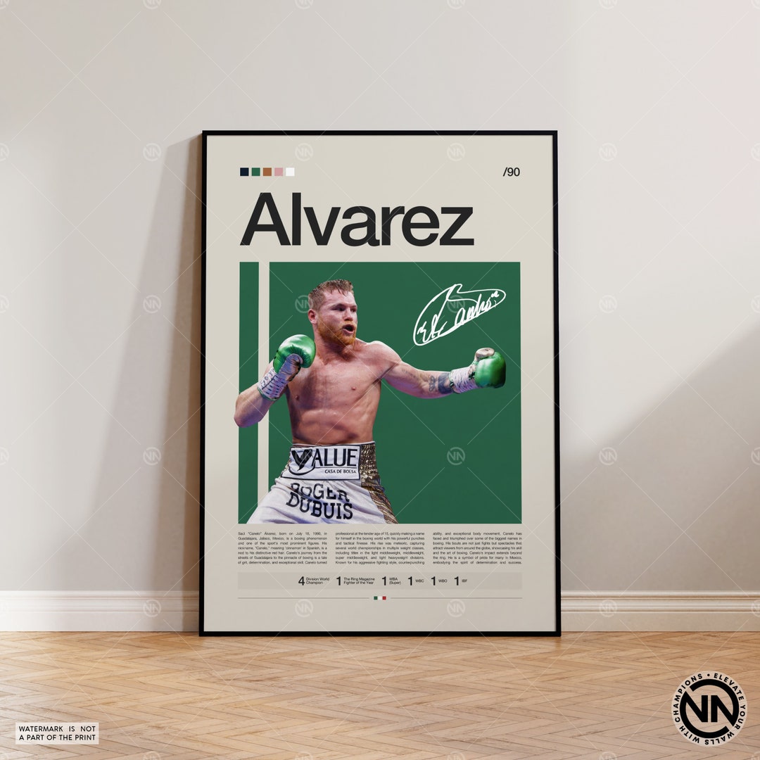 Canelo Alvarez Poster, Boxing Poster, Sports Poster, Boxing Wall Art ...