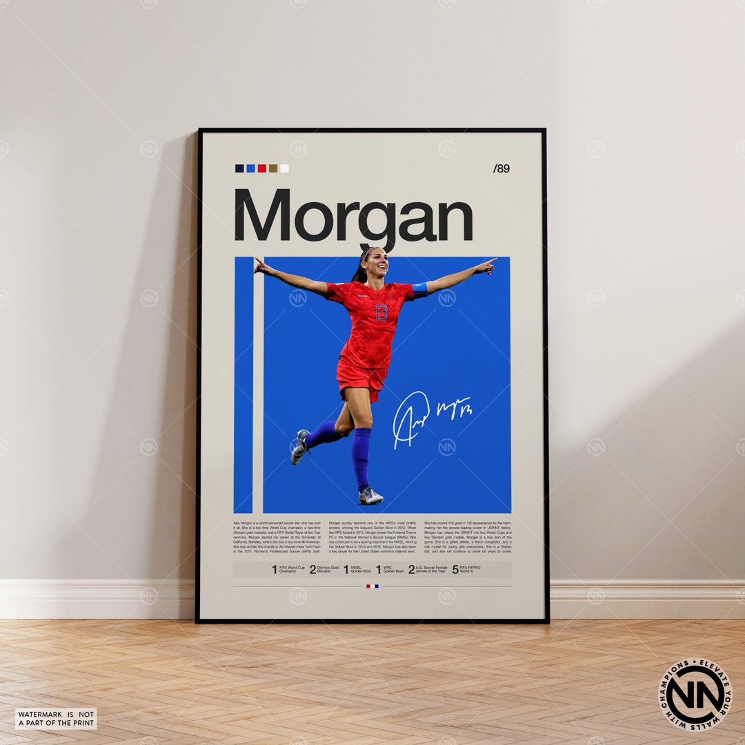 Alex Morgan Poster, USA Women Footballer, Soccer Gifts, Sports Poster ...